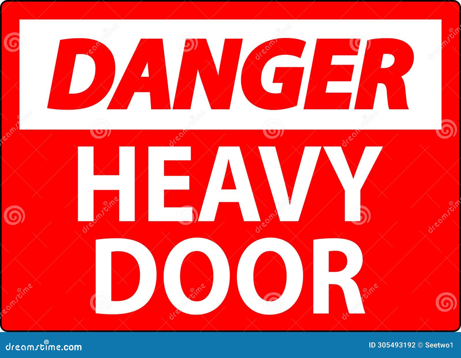 Danger Sign, Heavy Door stock vector. Illustration of cargo - 305493192