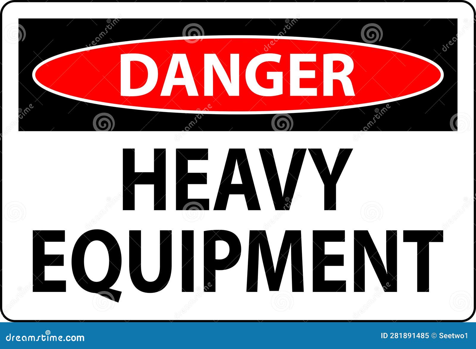 Danger Sign Heavy Equipment on White Background Stock Vector ...