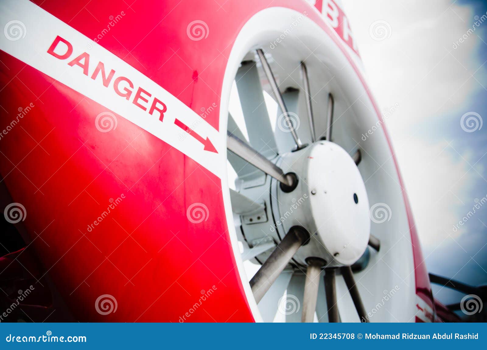 Danger Sign on Helicopter S Tail Stock Photo - Image of rotor, sign ...