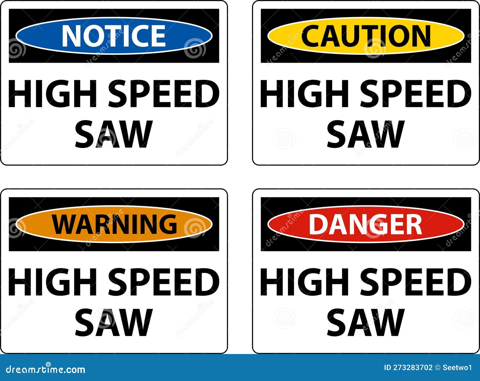 Danger Sign High Speed Saw on White Background Stock Vector ...