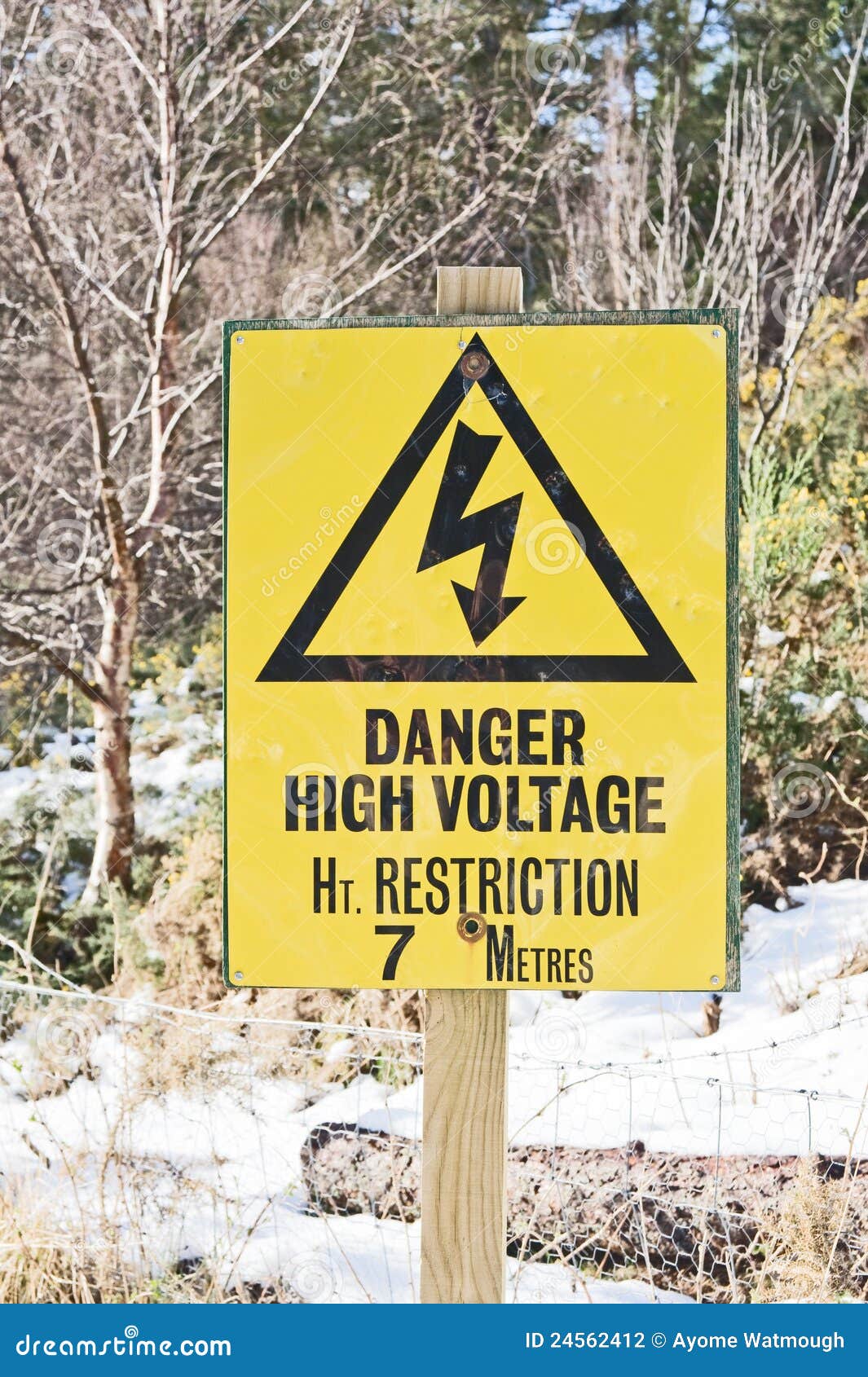 Danger Sign for High Vehicles Stock Photo - Image of voltage, white ...