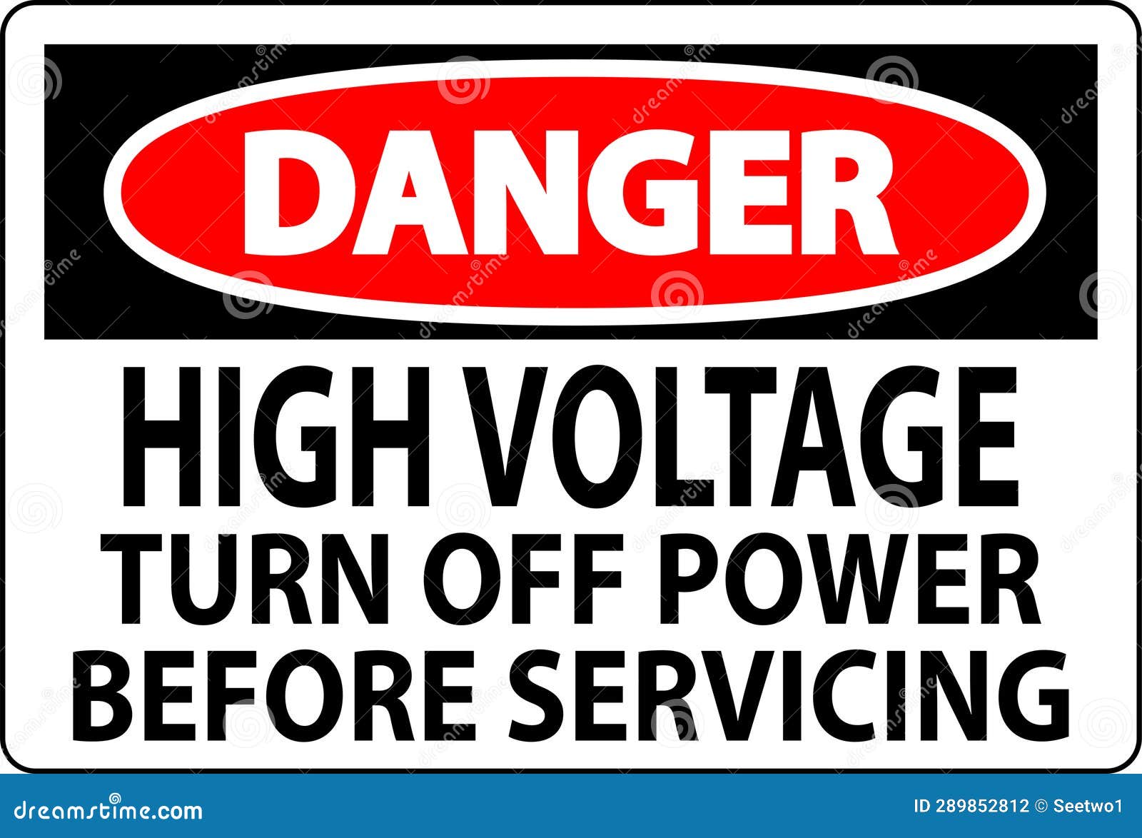 Danger Sign High Voltage Turn Off Power before Servicing Stock Vector ...