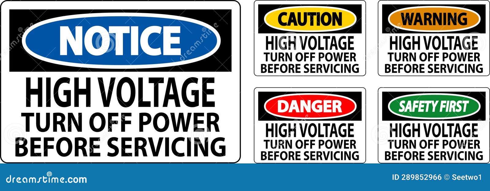 Danger Sign High Voltage Turn Off Power before Servicing Stock Vector ...