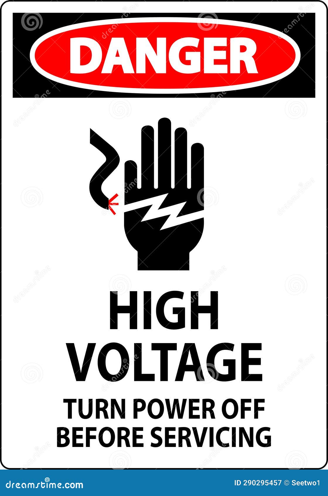 Danger Sign High Voltage - Turn Power Off before Servicing Stock Vector ...