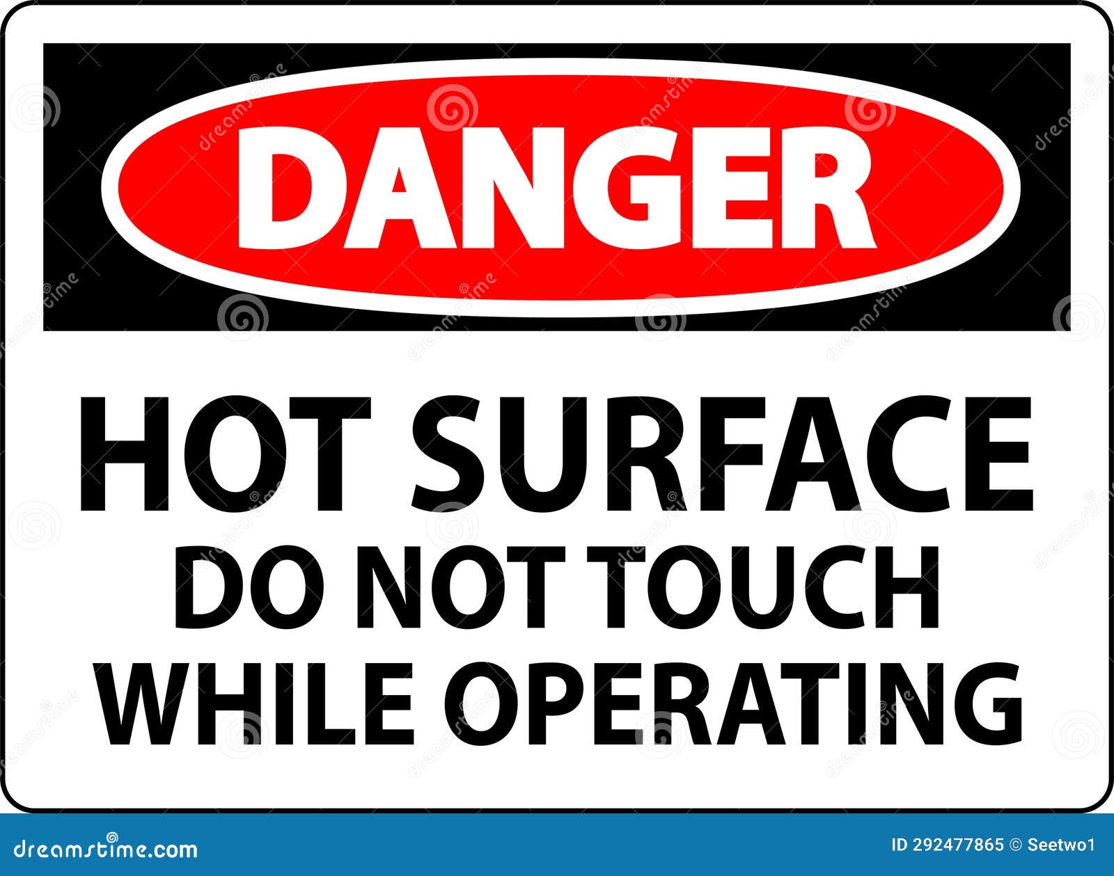 Danger Sign Hot Surface - Do Not Touch while Operating Stock Vector ...