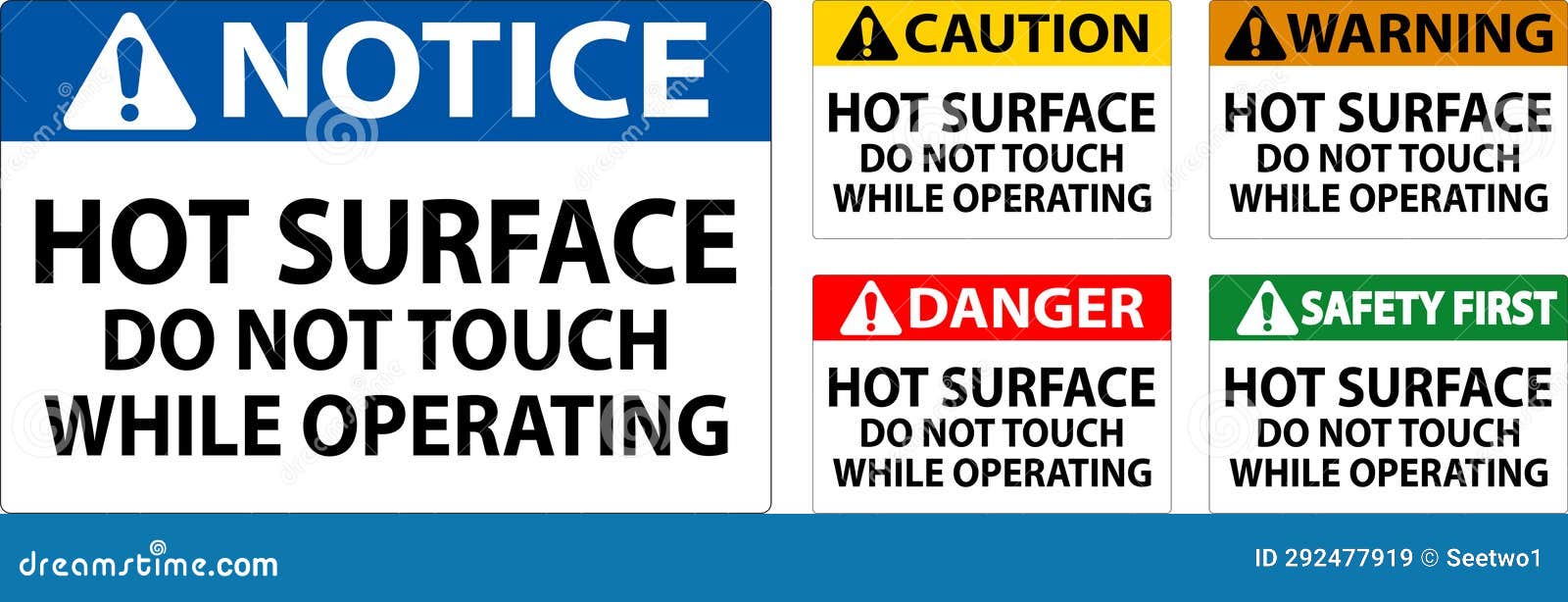 Danger Sign Hot Surface - Do Not Touch while Operating Stock Vector ...
