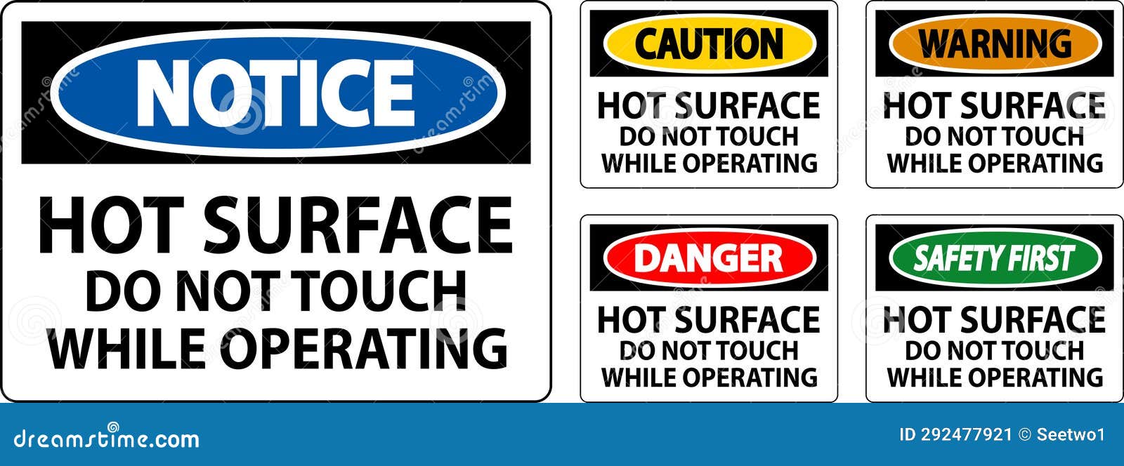 Danger Sign Hot Surface - Do Not Touch while Operating Stock Vector ...
