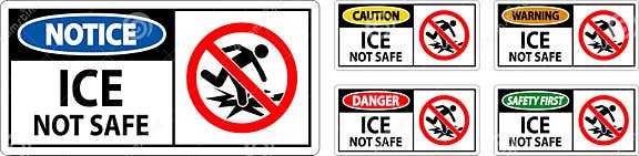 Danger Sign Ice Not Safe stock vector. Illustration of driving - 296468039