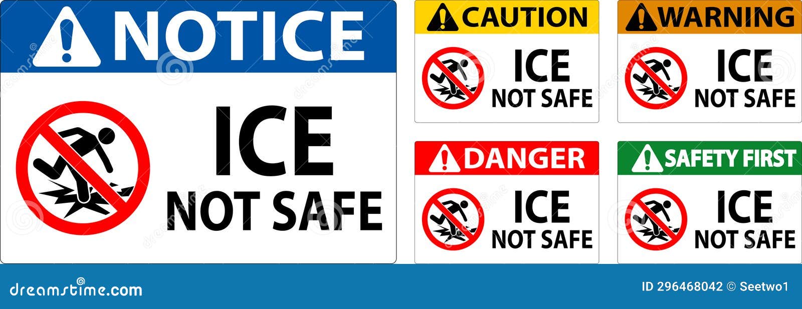 Danger Sign Ice Not Safe stock vector. Illustration of slip - 296468042