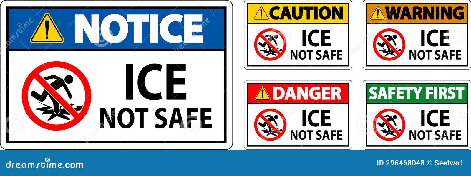 Danger Sign Ice Not Safe stock vector. Illustration of black - 296468048