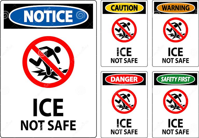 Danger Sign Ice Not Safe stock vector. Illustration of hazard - 296468057