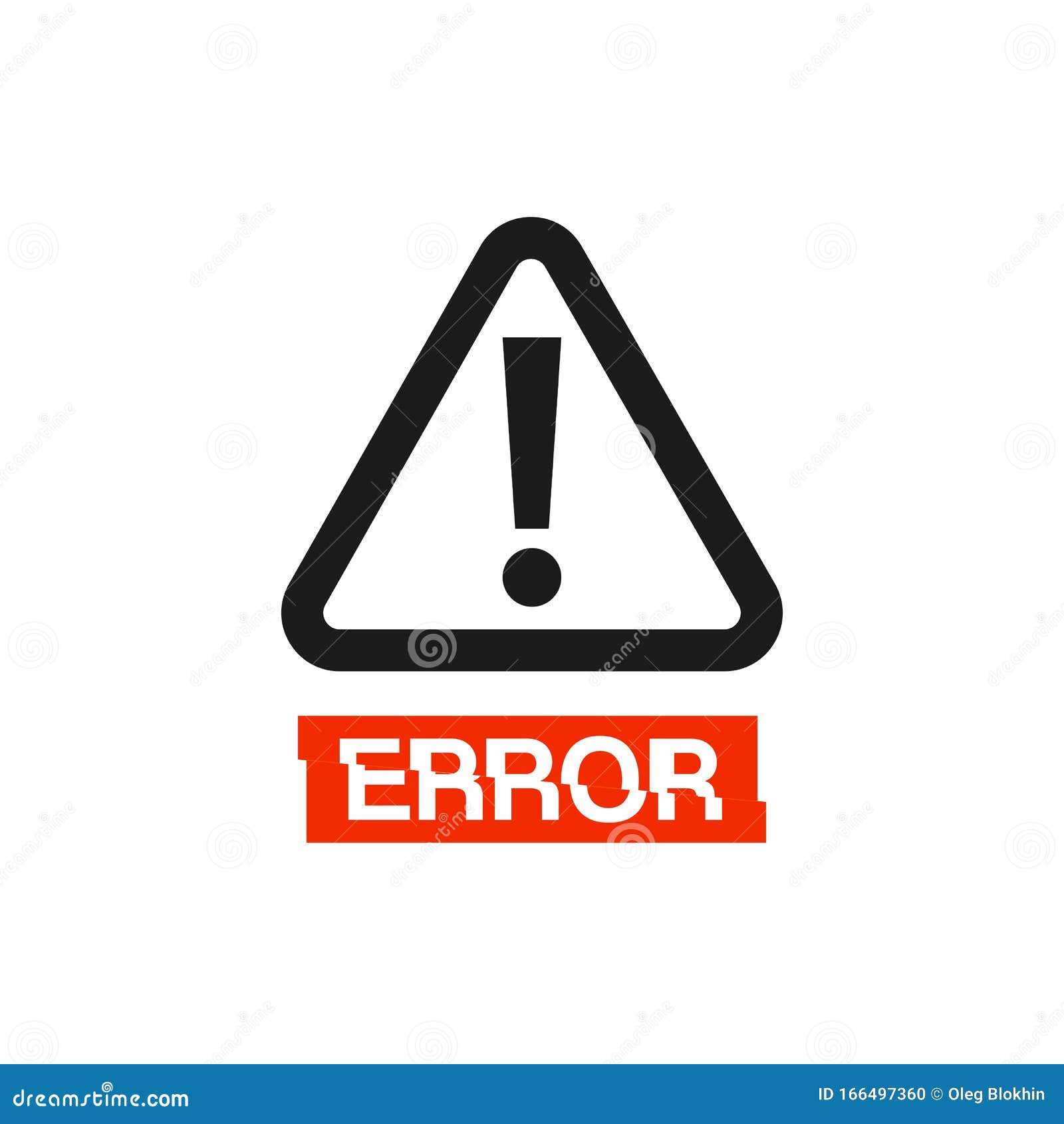 Danger Sign Icon with Text Error with Glitched Effect Vector ...