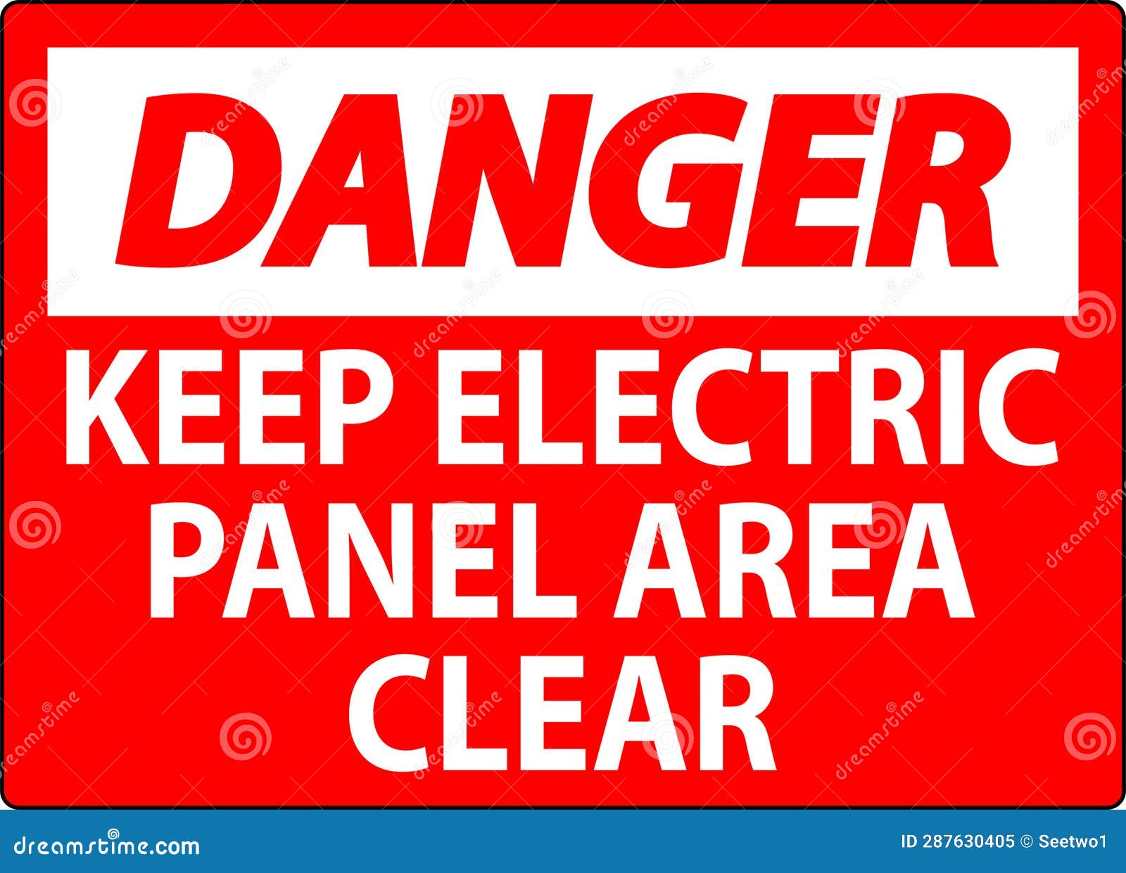 Danger Sign Keep Electric Panel Area Clear Stock Vector - Illustration ...