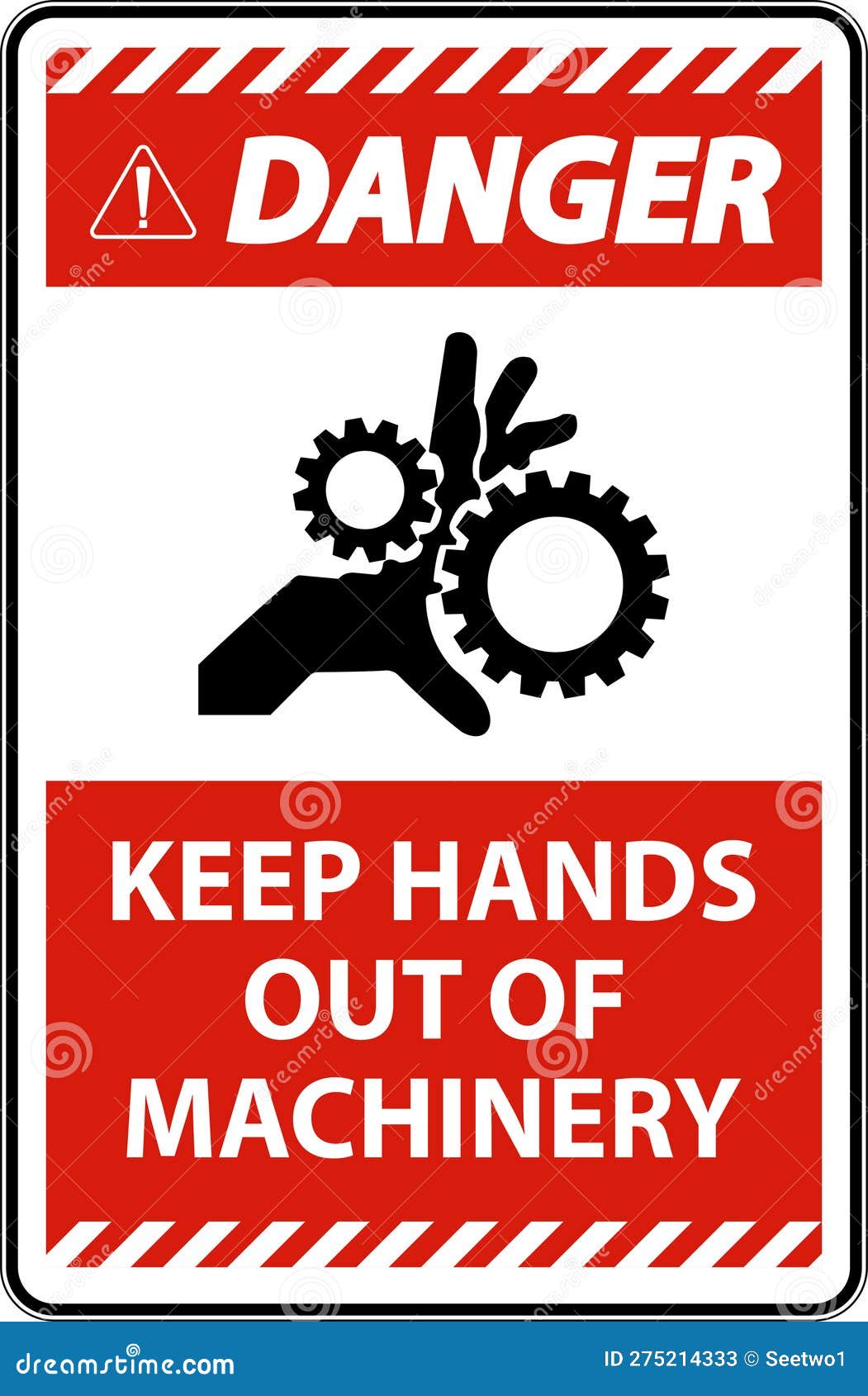 Danger Sign Keep Hands Out of Machinery Stock Vector - Illustration of ...