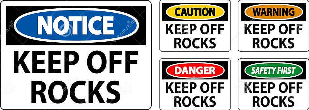 Danger Sign Keep Off Rocks stock vector. Illustration of seascape ...
