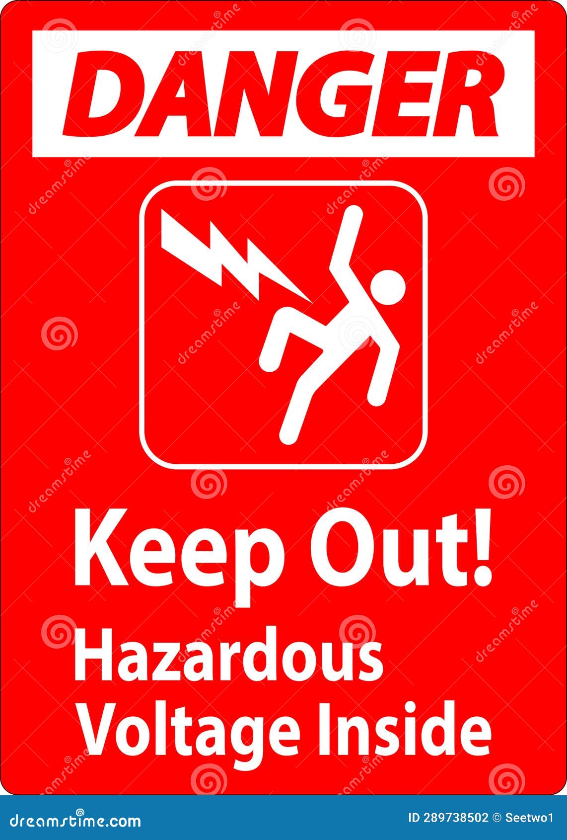 Danger Sign - Keep Out Hazardous Voltage Inside Stock Vector ...