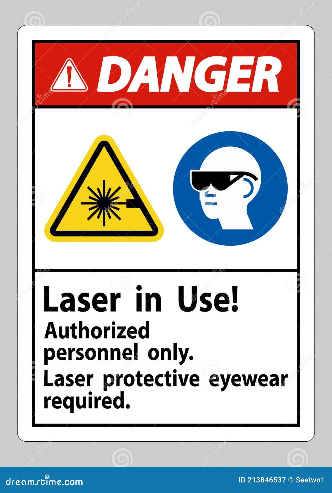 Danger Sign Laser in Use Authorized Personnel only Laser Protec Stock ...
