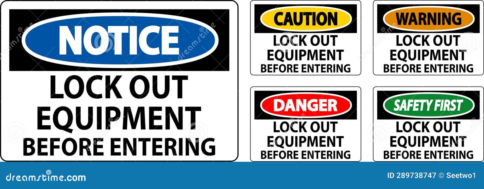 Danger Sign, Lock Out Equipment before Entering Stock Vector ...