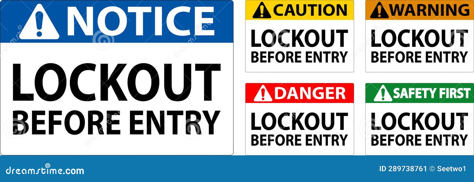 Danger Lockout Sign Lock Out Before You Start Cartoon Vector ...