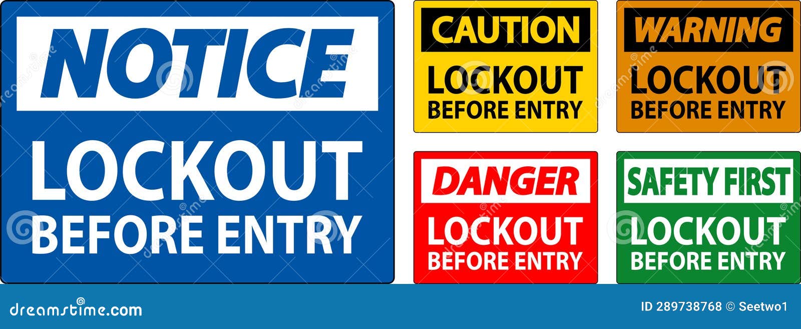 Danger Lockout Sign Lock Out Before You Start Cartoon Vector ...