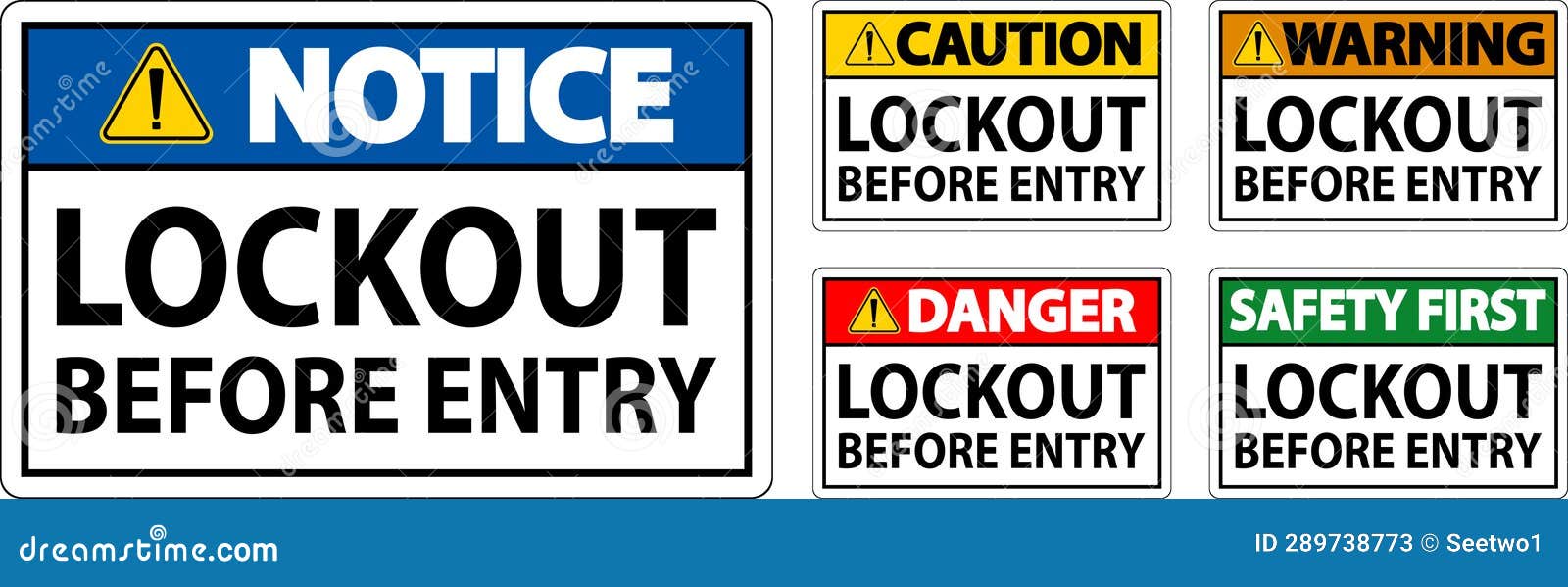 Danger Lockout Sign Lock Out Before You Start Cartoon Vector ...