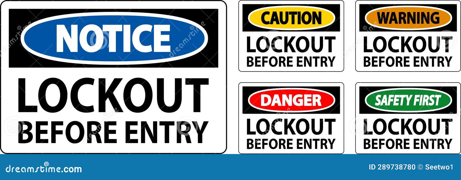 Danger Sign, Lockout before Entry Stock Vector - Illustration of access ...
