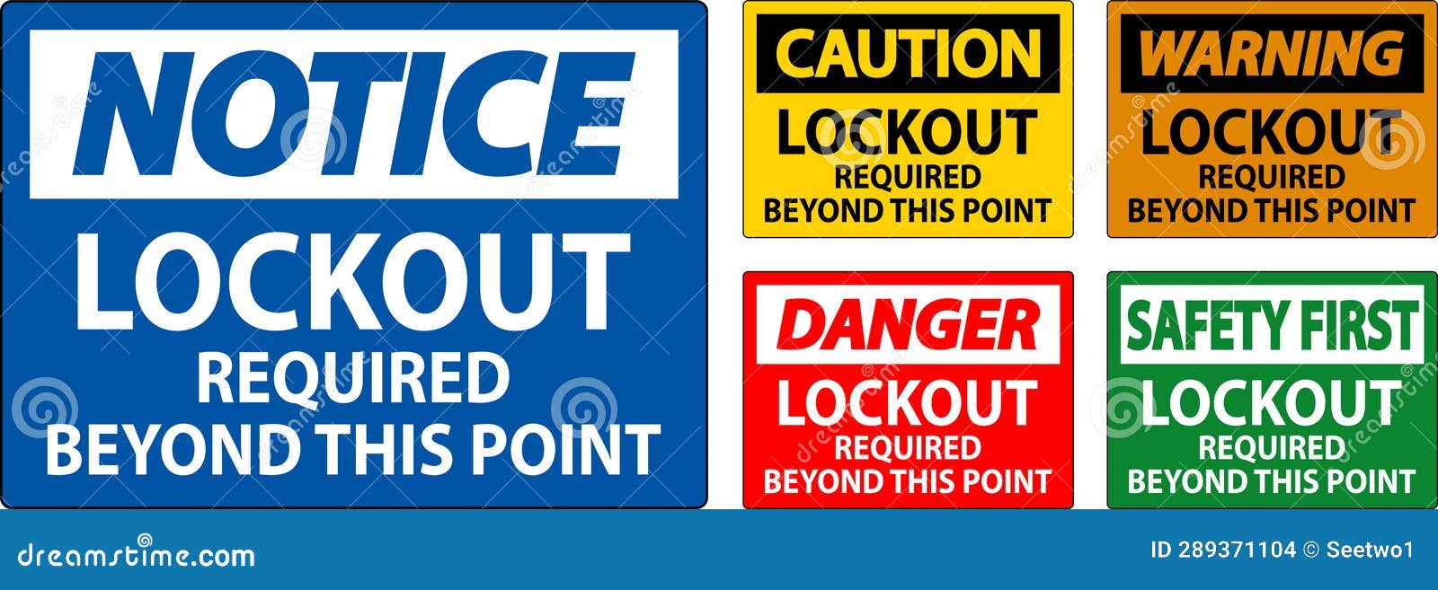 Danger Sign, Lockout Required Beyond this Point Stock Vector ...