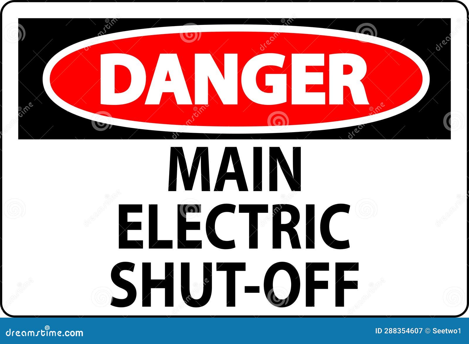 Danger Main Switch Sign On White Background Vector Illustration ...