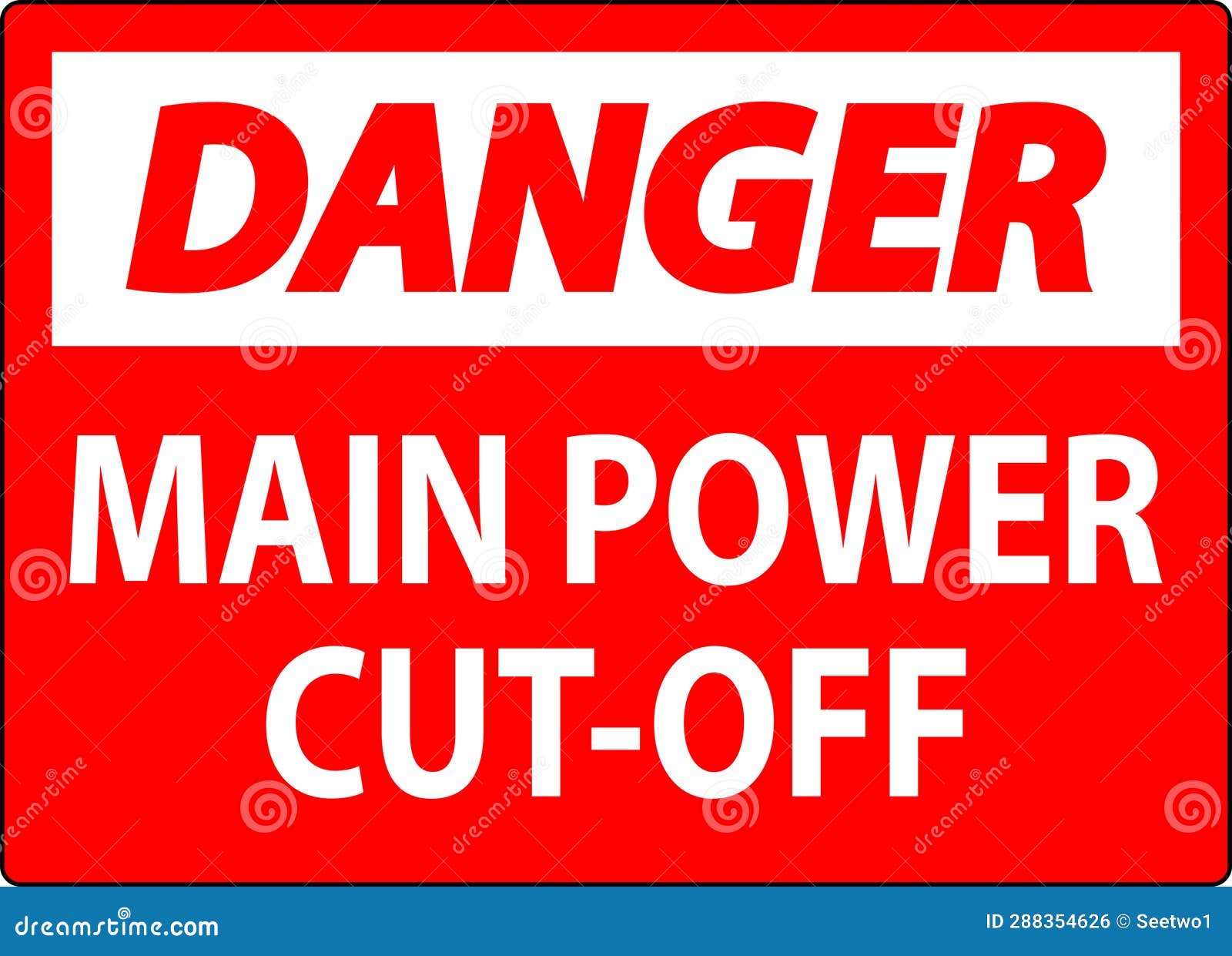 Danger Sign Main Power Cut-Off Stock Vector - Illustration of ...