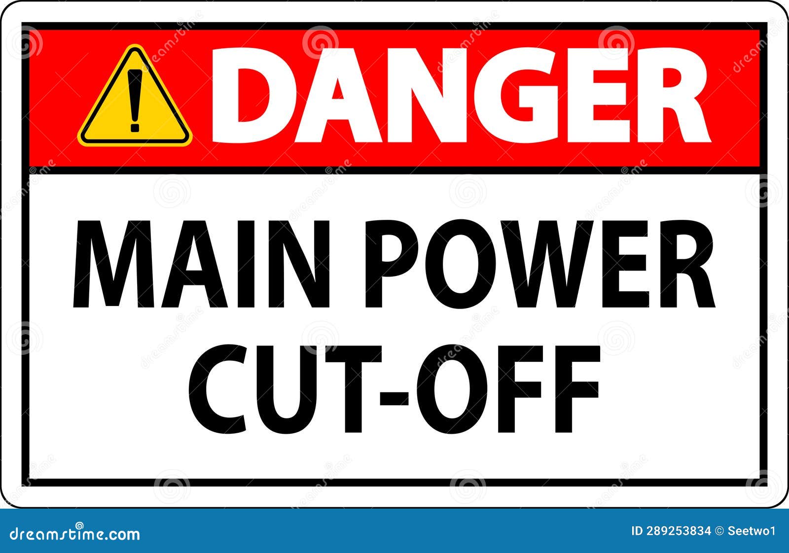 Danger Sign Main Power Cut-Off Stock Illustration - Illustration of ...