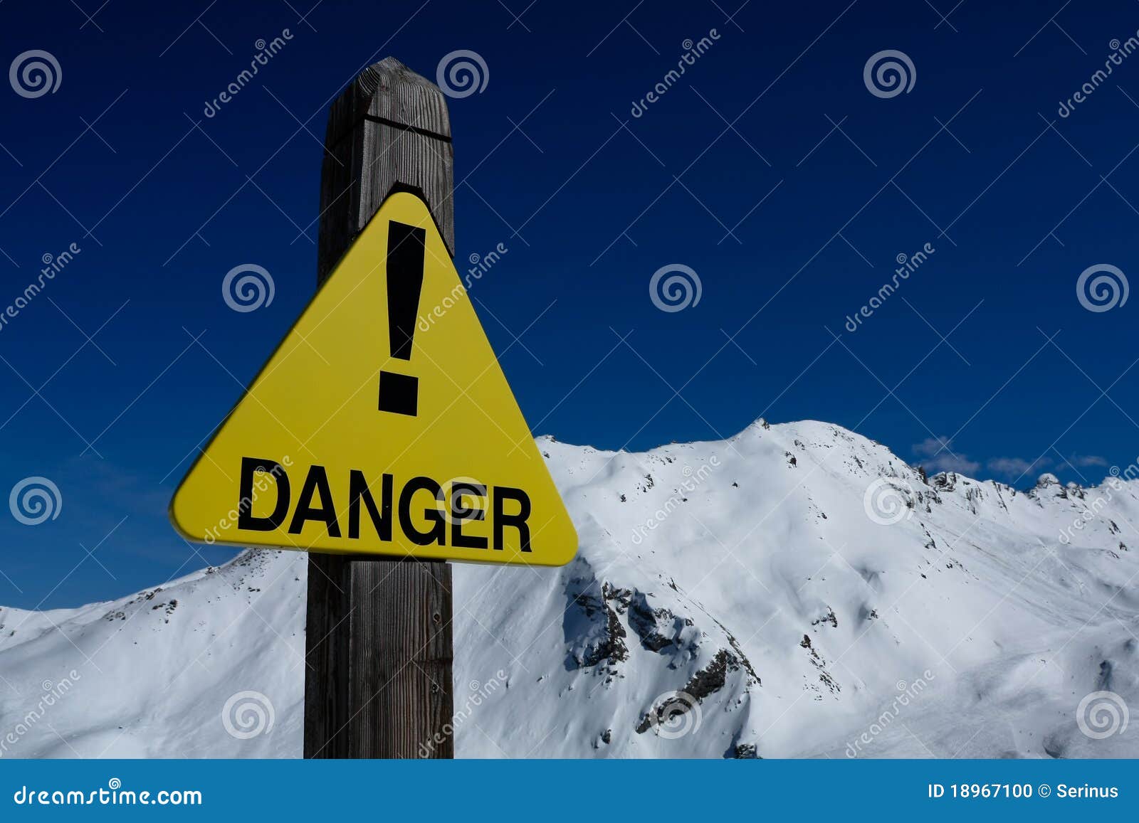 Danger sign in mountains stock photo. Image of sign, mountains - 18967100