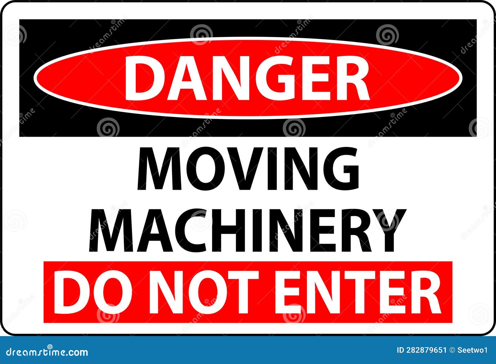 Danger Sign Moving Machinery, Do Not Enter Stock Vector - Illustration ...
