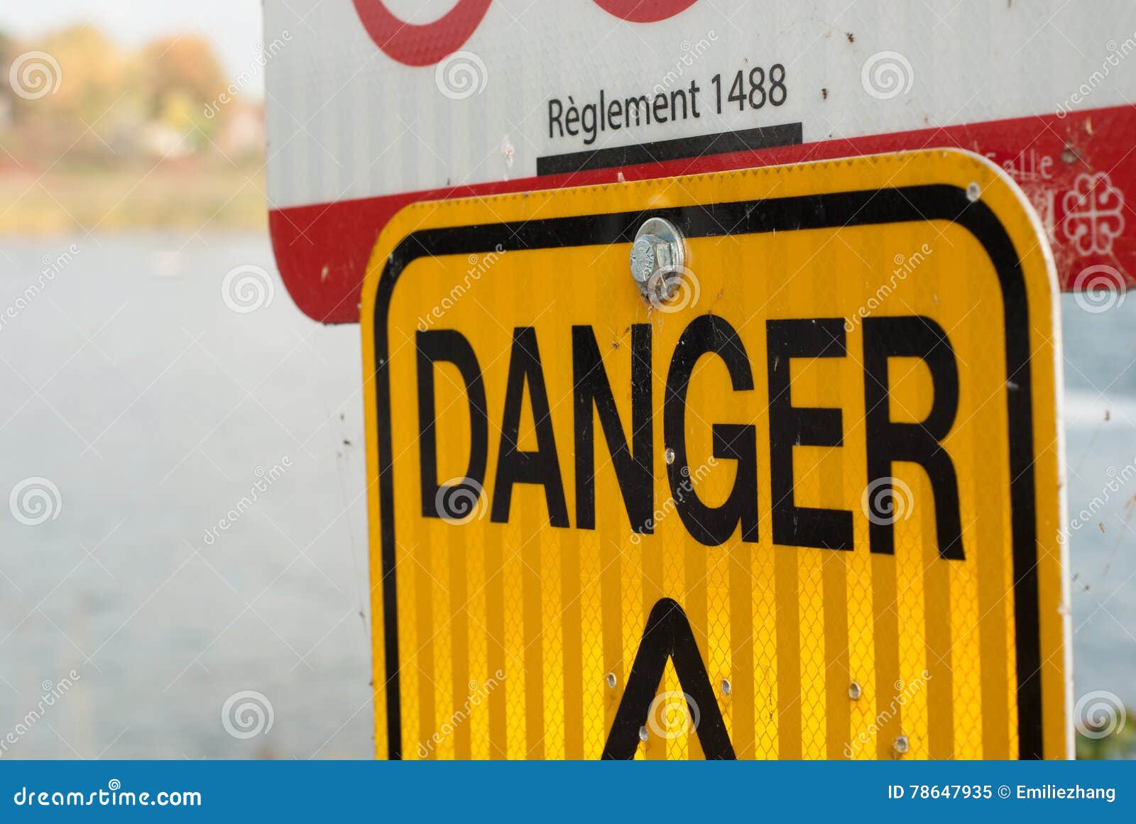 Danger sign stock image. Image of river, danger, life - 78647935