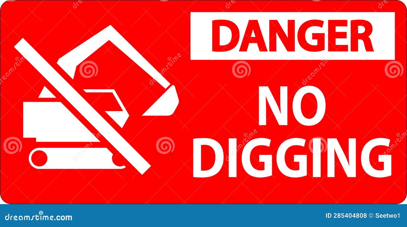 Danger Sign, No Digging Sign Stock Vector - Illustration of fence ...