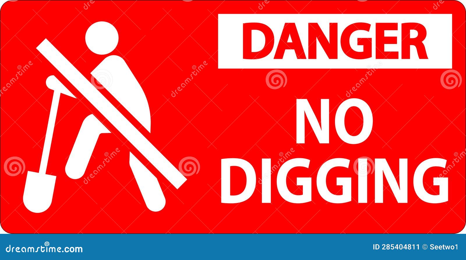 Danger Sign, No Digging Sign Stock Vector - Illustration of nature ...