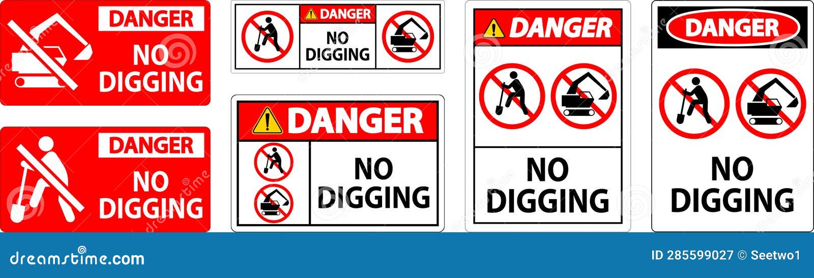 Danger Sign, No Digging Sign Stock Vector - Illustration of access ...