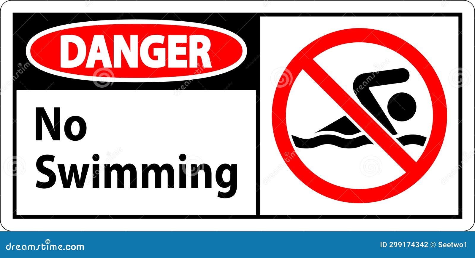 Danger Swimming Area Symbol Sign, Vector Illustration, Isolated On ...