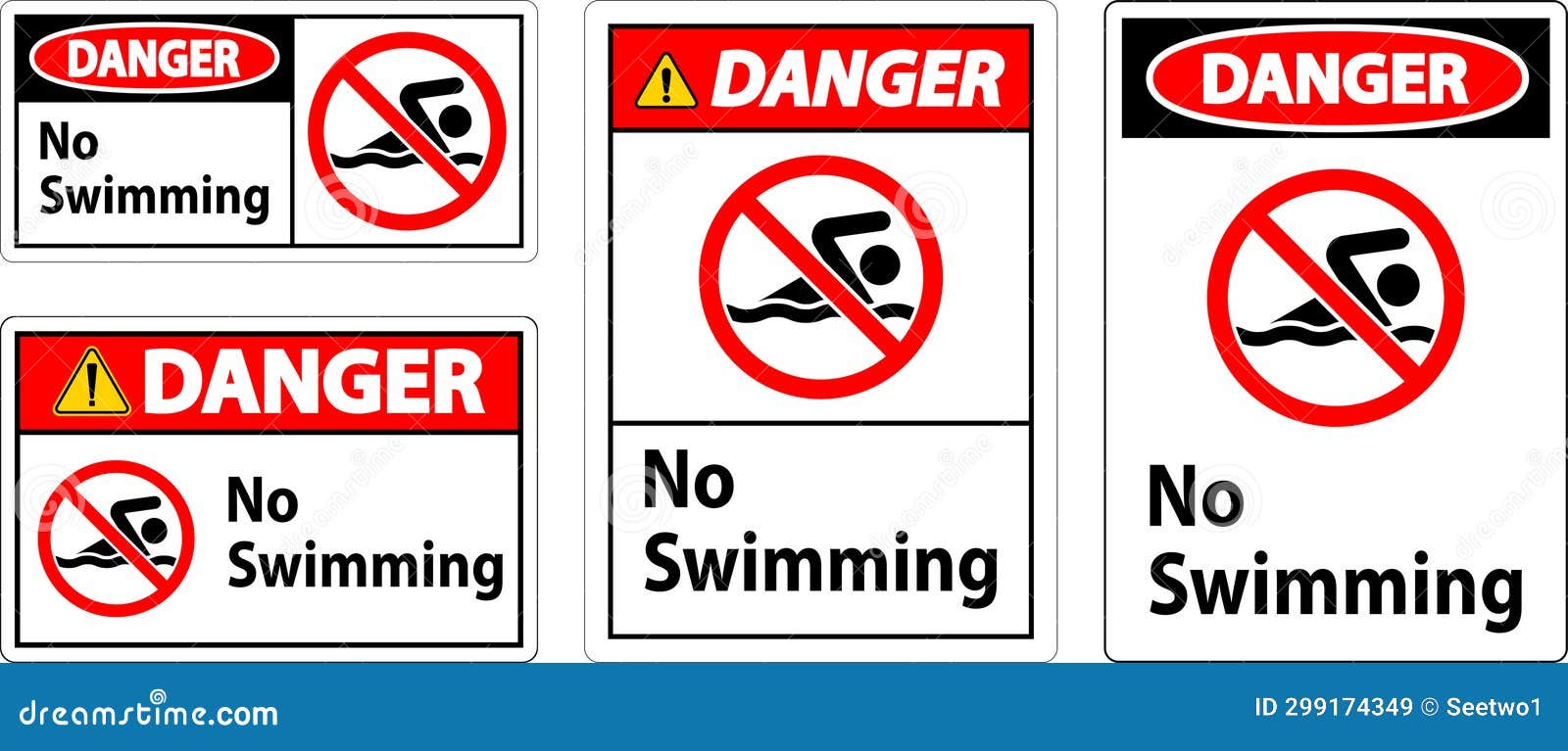 Danger Swimming Area Symbol Sign, Vector Illustration, Isolated On ...