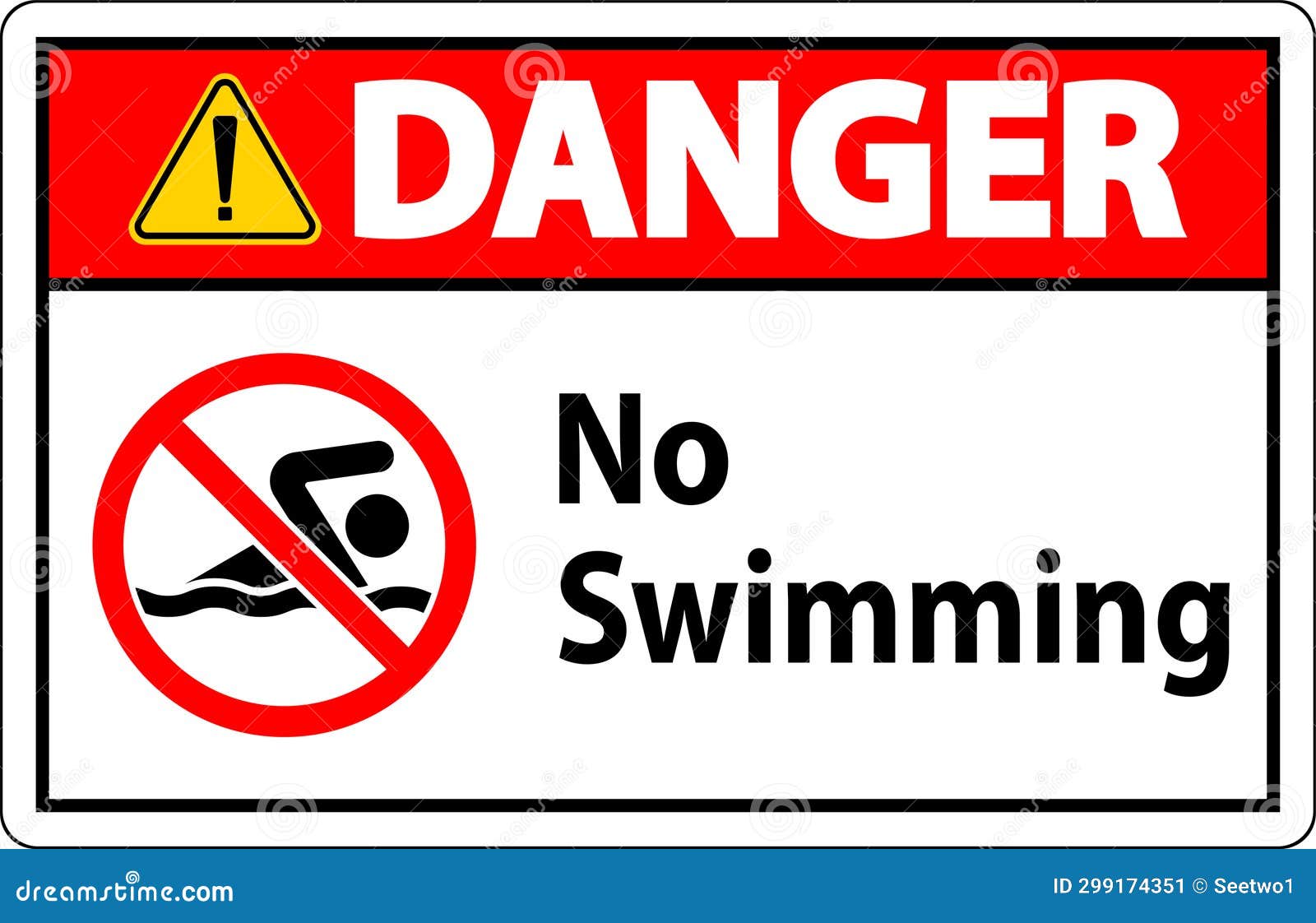 Danger Swimming Area Symbol Sign, Vector Illustration, Isolated On ...