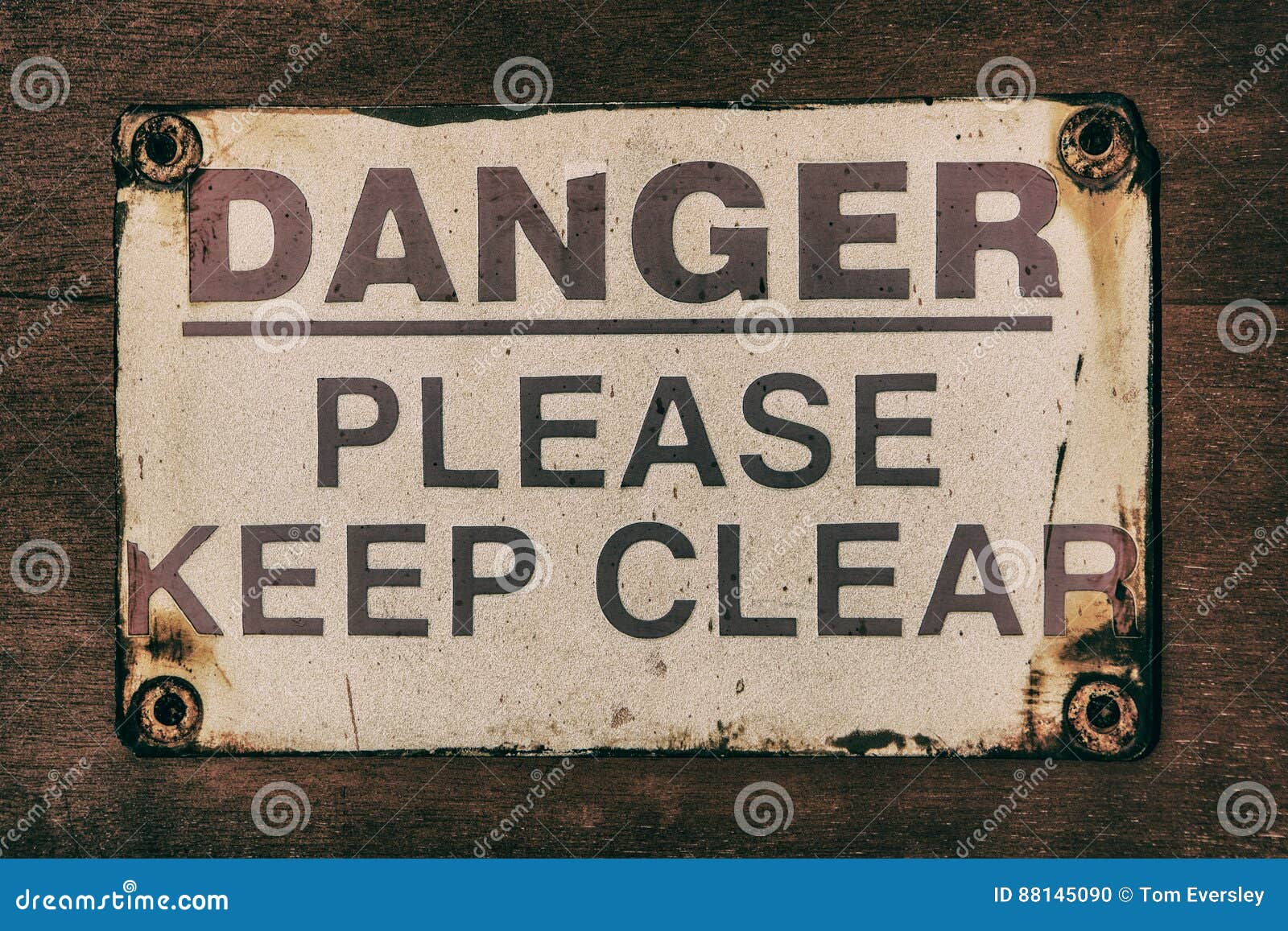 Danger Sign stock photo. Image of sign, wood, faded, rusty - 88145090