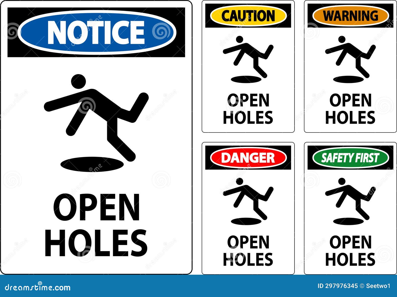 Danger Sign Open Holes stock vector. Illustration of pictogram - 297976345