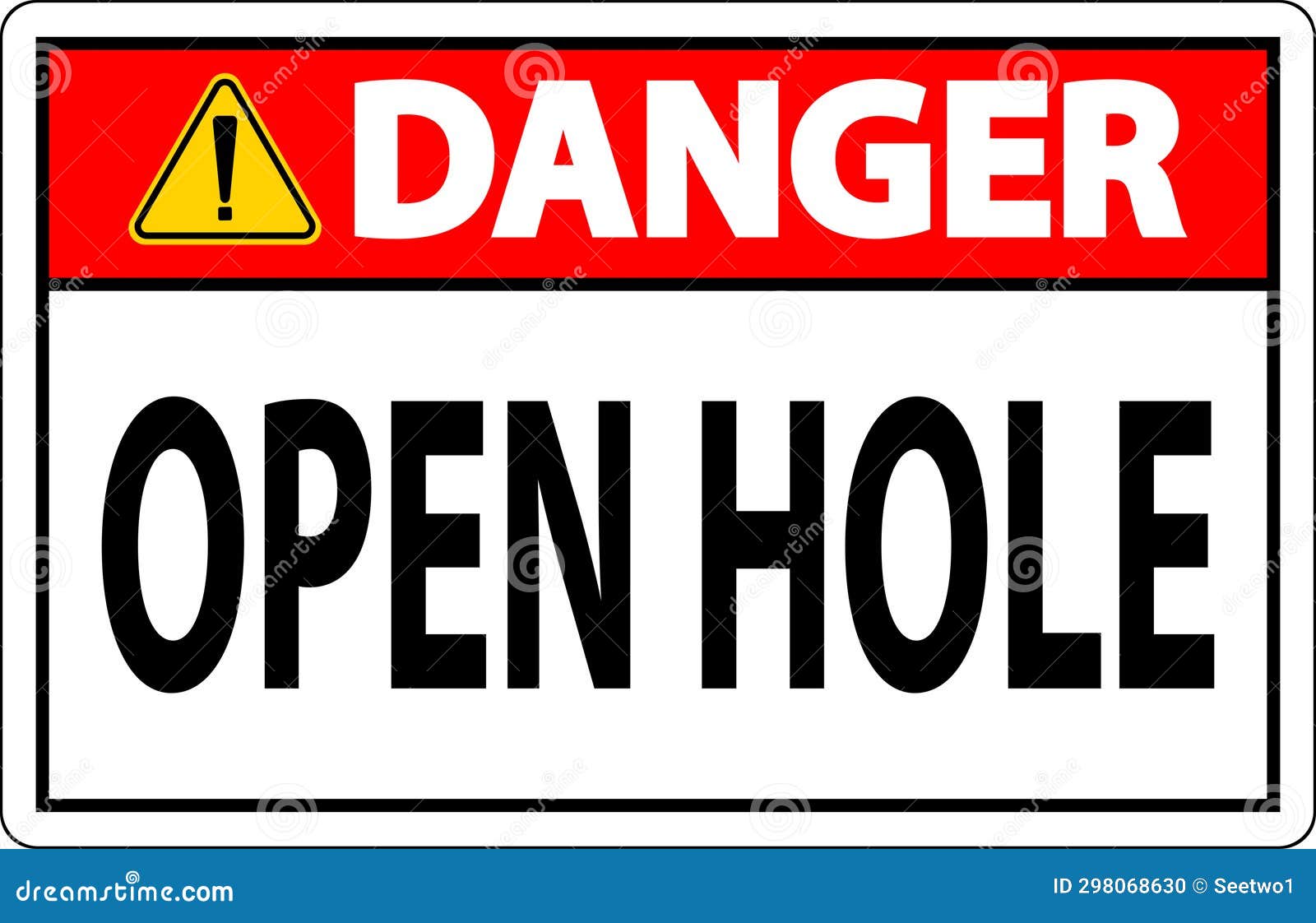 Danger Sign Open Holes stock vector. Illustration of deep - 298068630