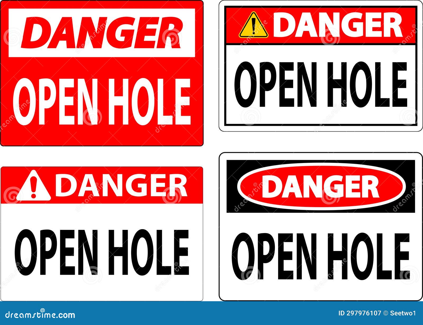 Danger Sign Open Holes stock vector. Illustration of pictogram - 297976107