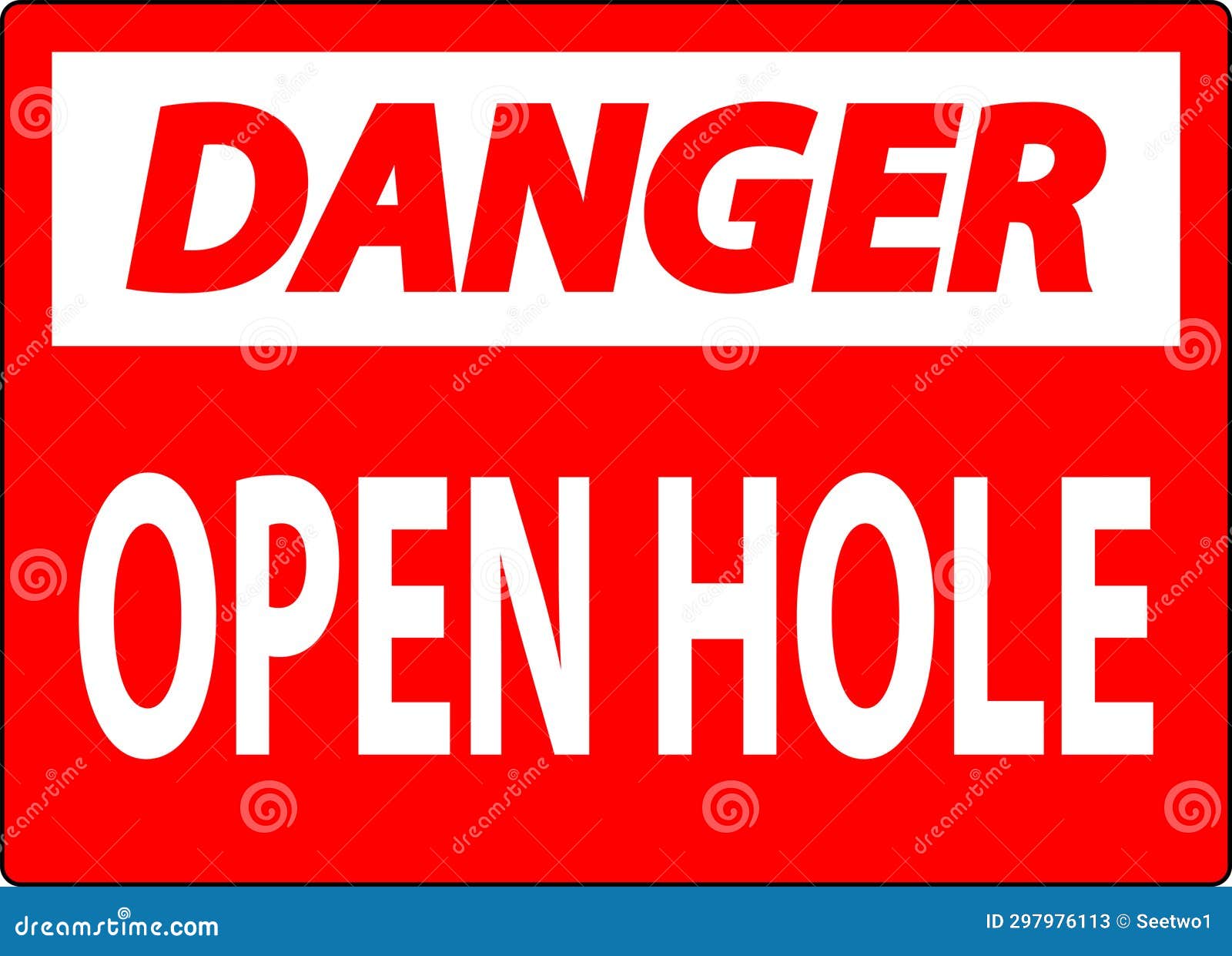 Danger Sign Open Holes stock vector. Illustration of protection - 297976113
