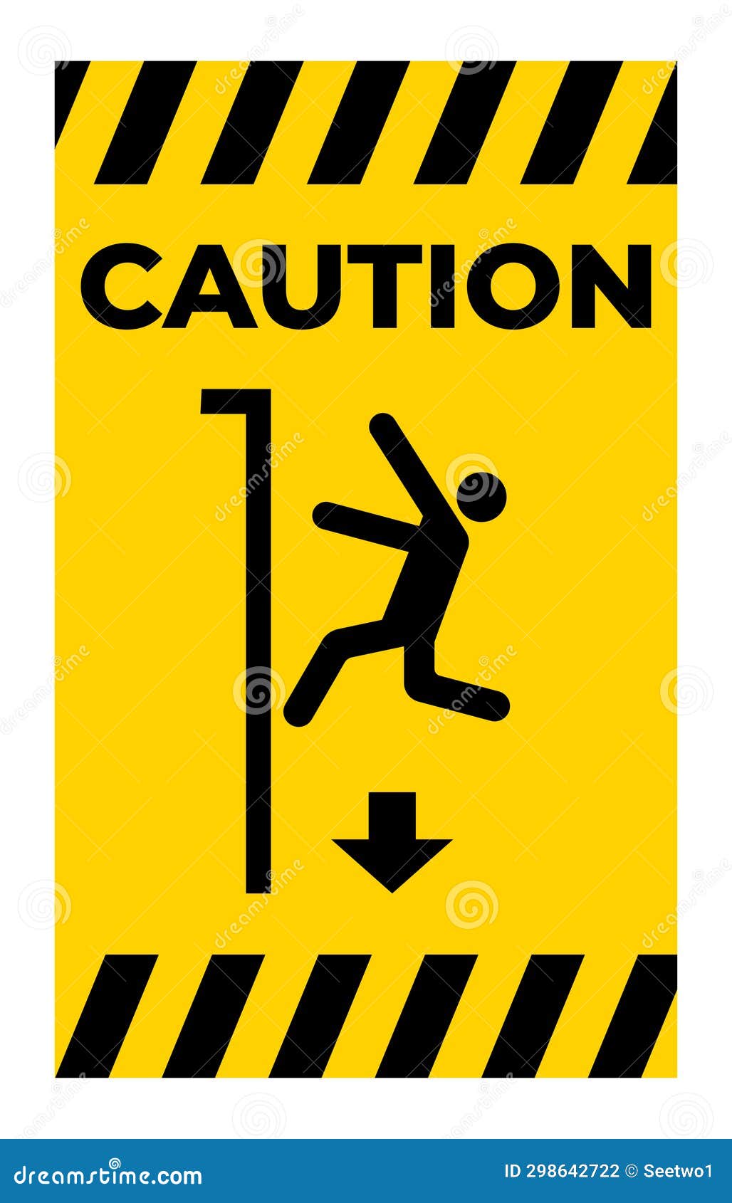 Danger Sign Open Pit Proceed with Caution Stock Vector - Illustration ...