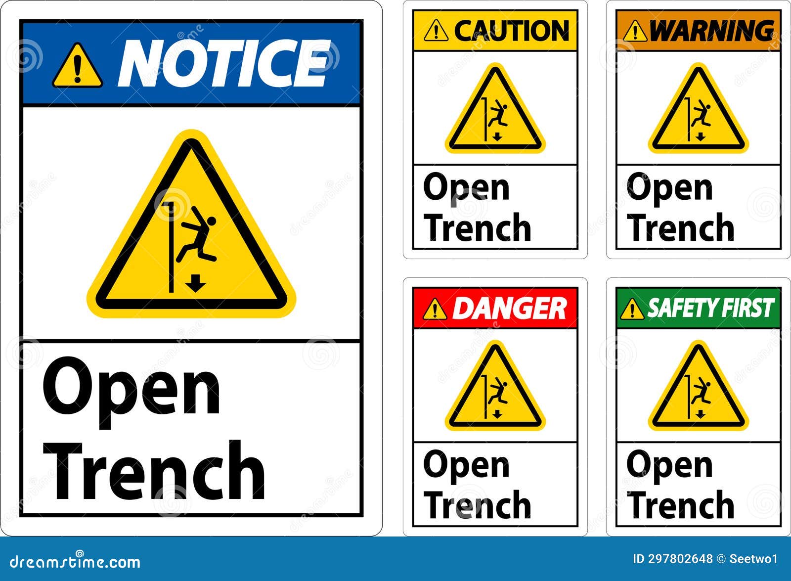 Danger Sign Open Trench stock vector. Illustration of death - 297802648