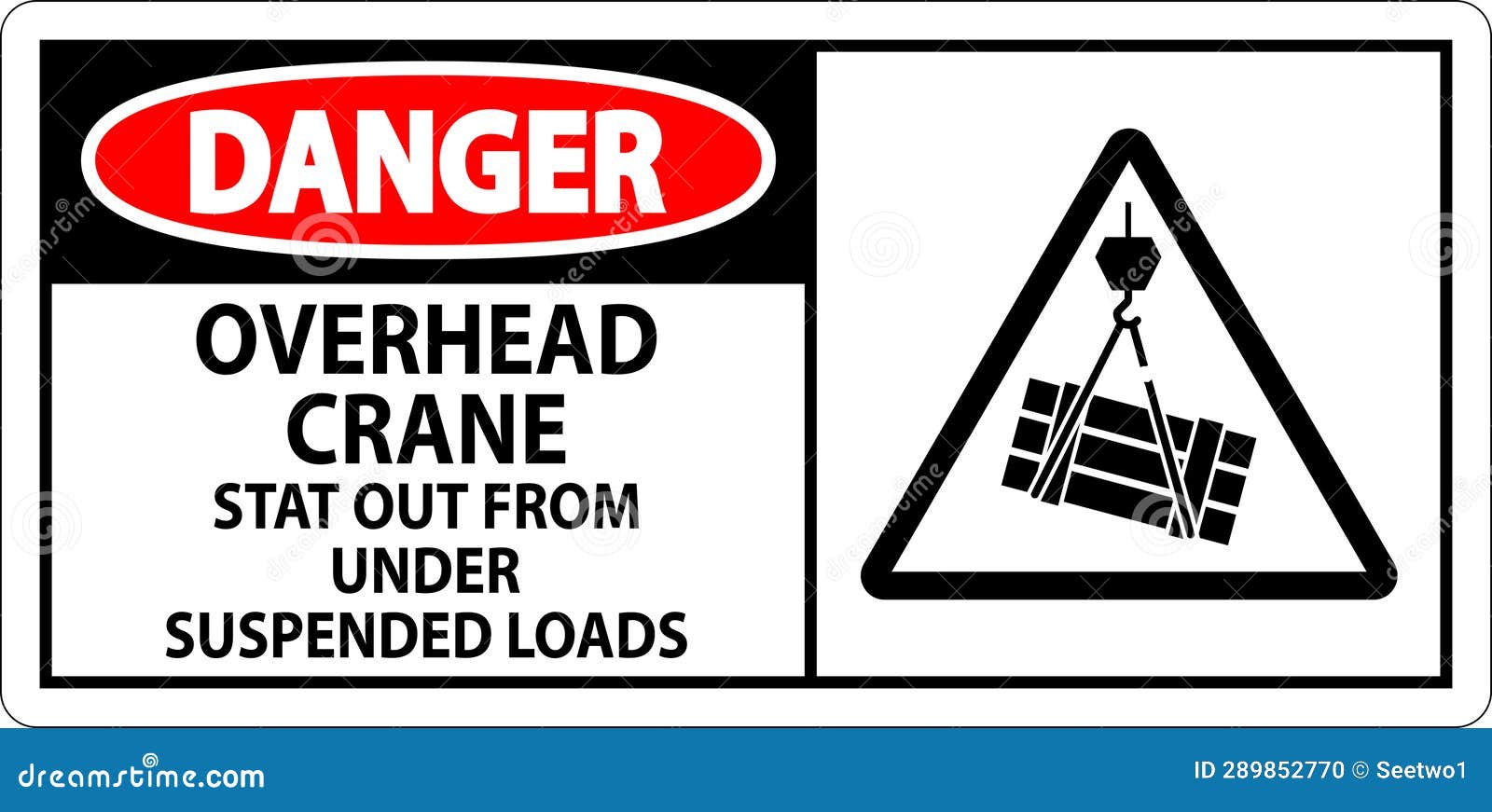 DANGER SUSPENDED LOAD Reflective Safety Sign Board Sticker Poster ...