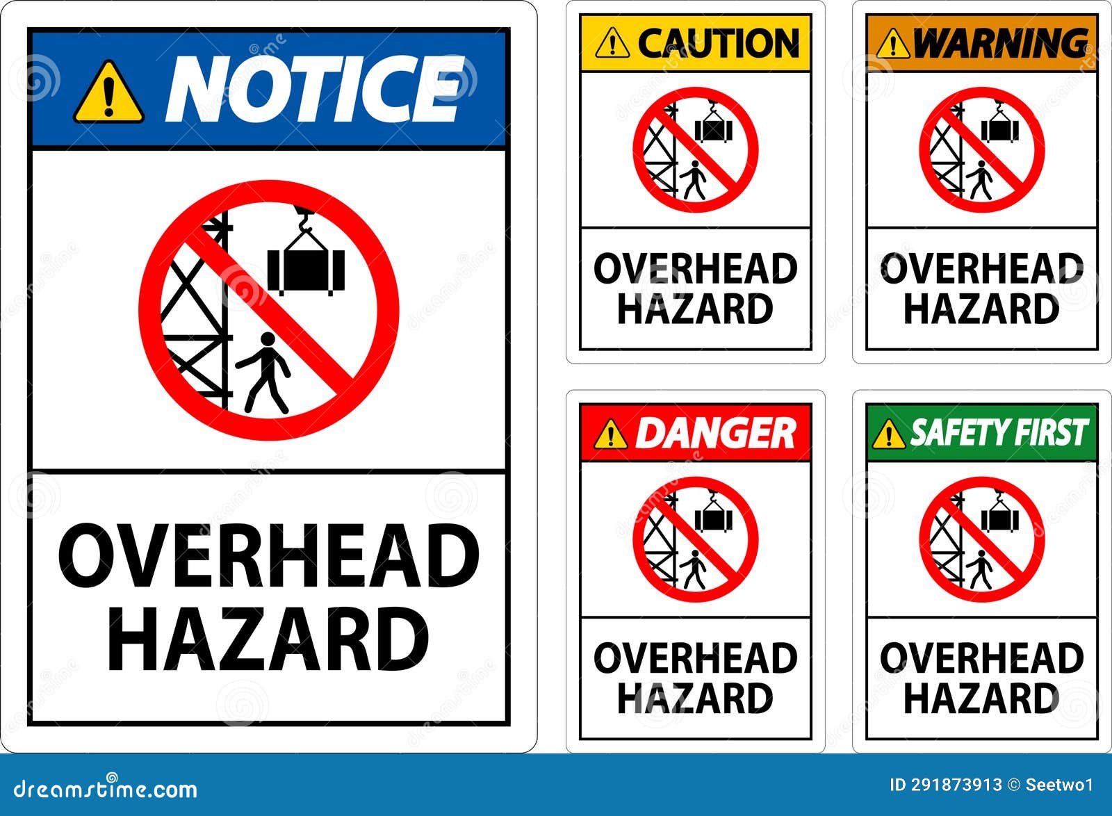 Danger Sign Overhead Hazard Stock Vector - Illustration of equipment ...