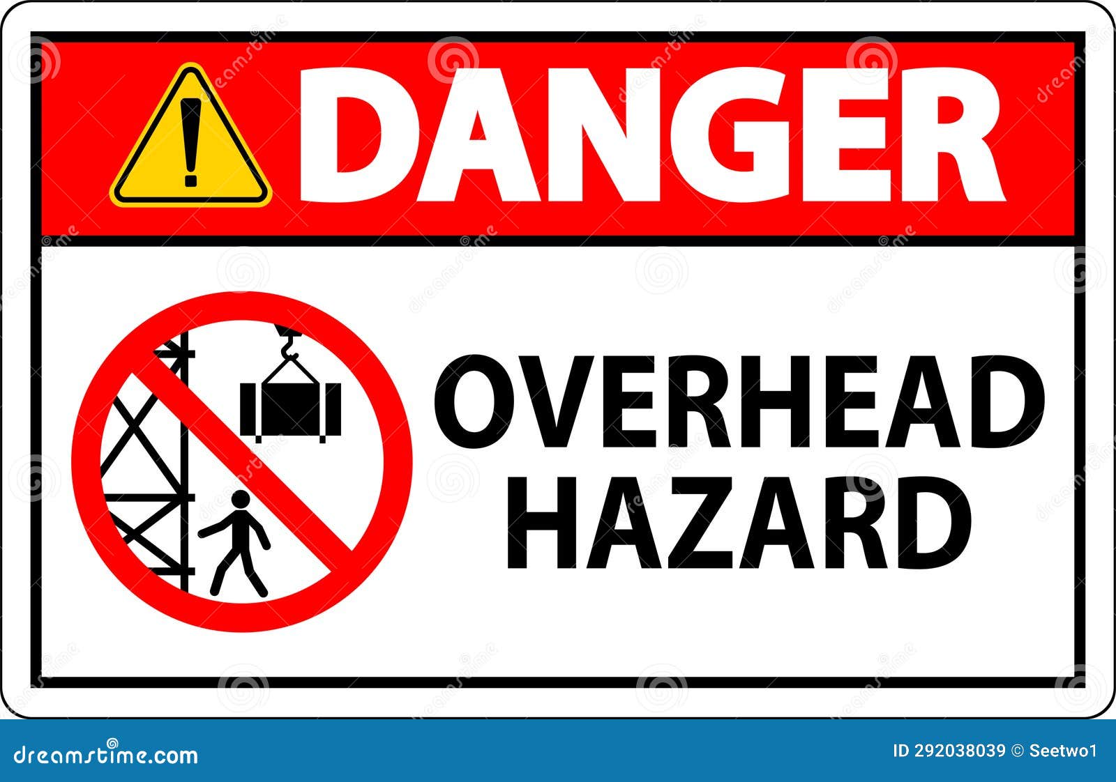 Danger Sign Overhead Hazard Stock Vector - Illustration of area ...
