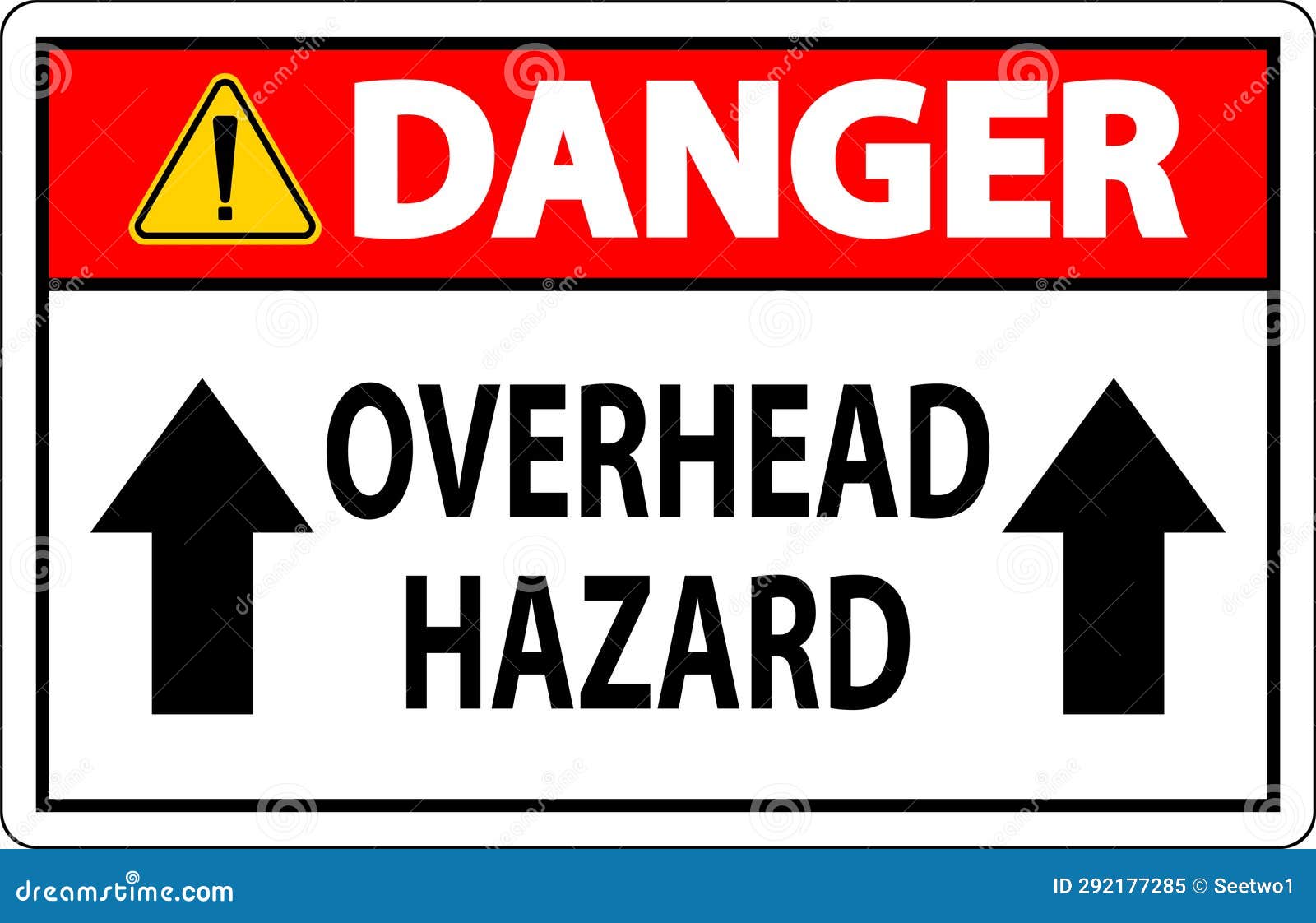 Danger Sign Overhead Hazard Stock Illustration - Illustration of ...